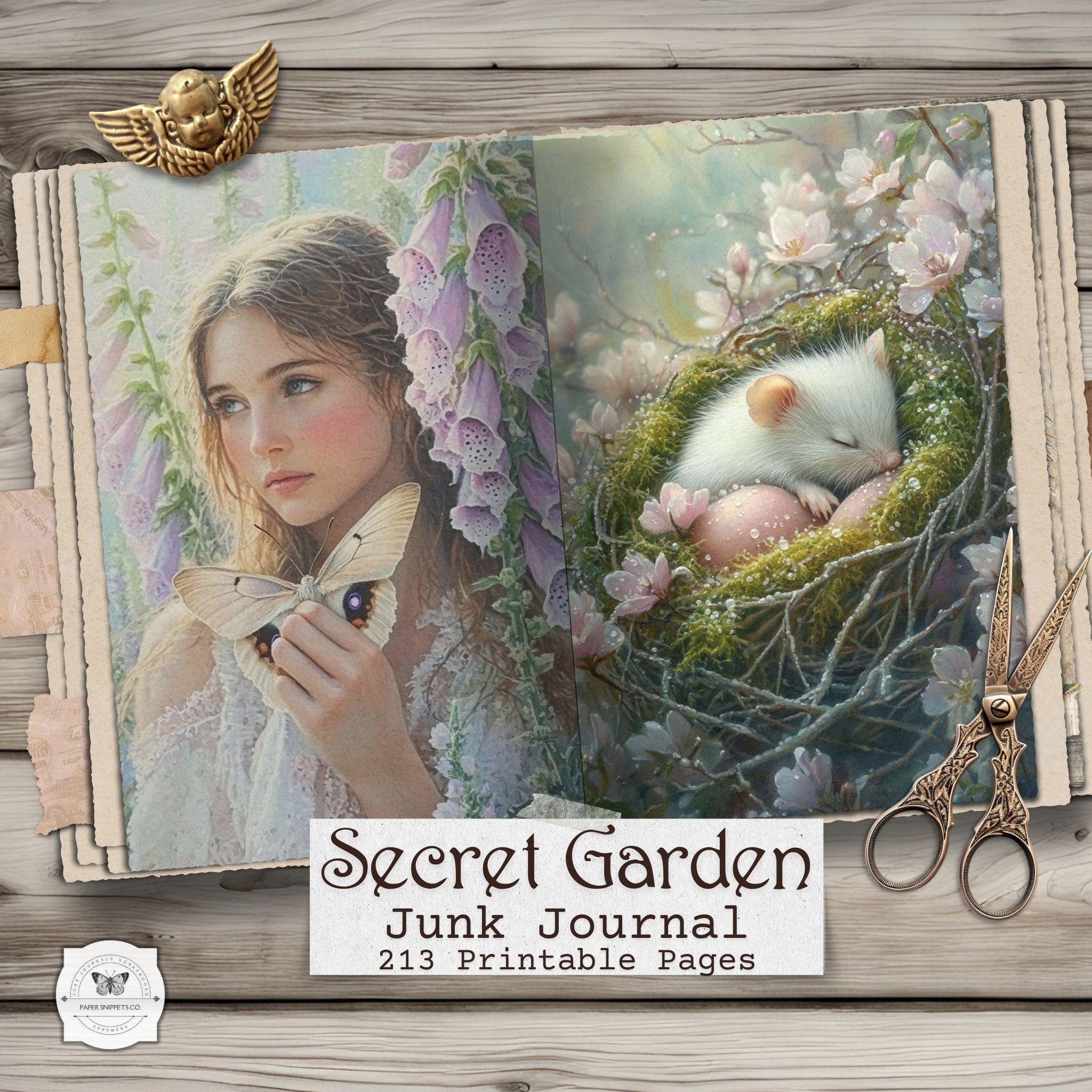 Secret Garden Junk Journal Pages – Romantic Botanical Ephemera, Floral ...