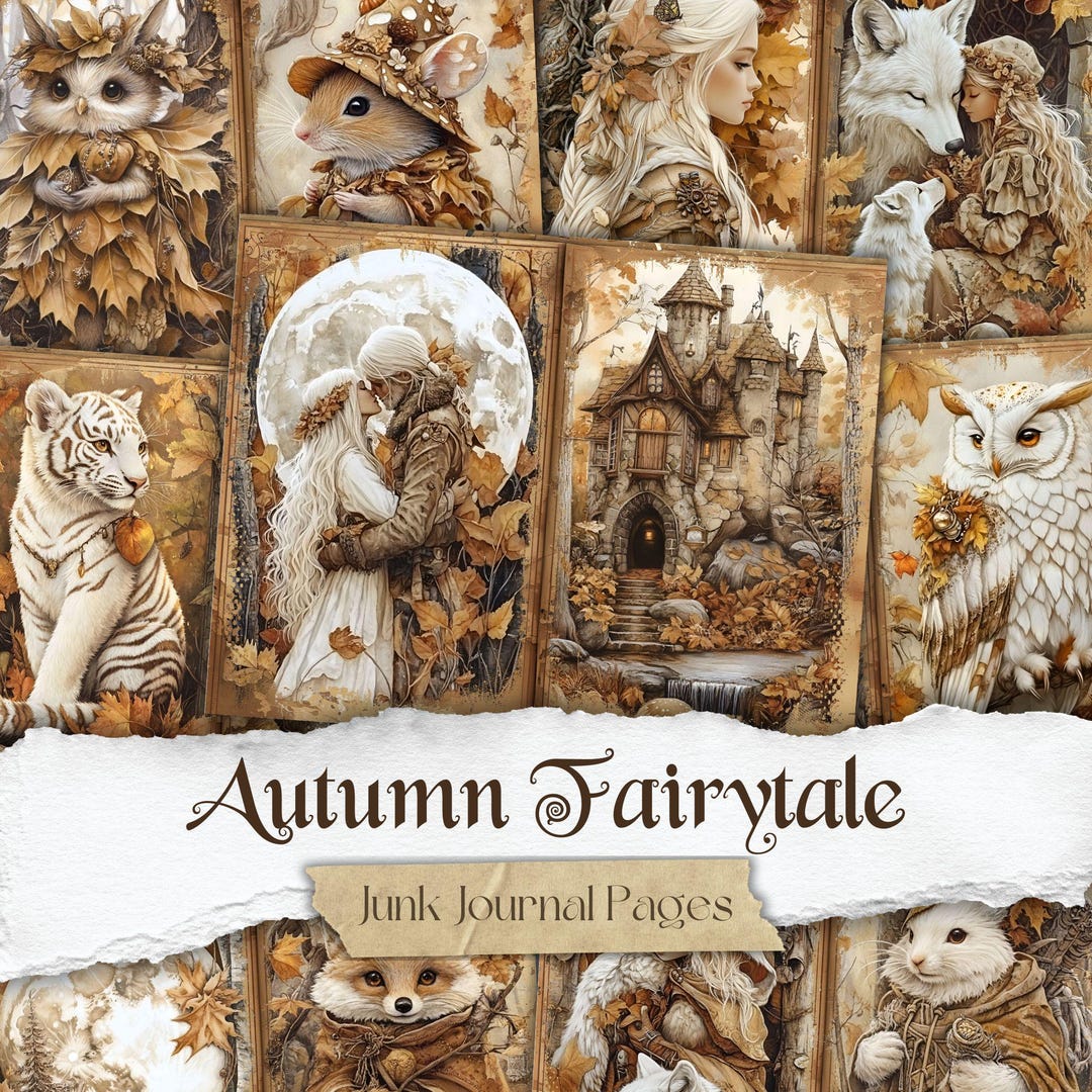 Autumn Fairytale Junk Journal Pages Enchanted Fall Scrapbook Fantasy ...