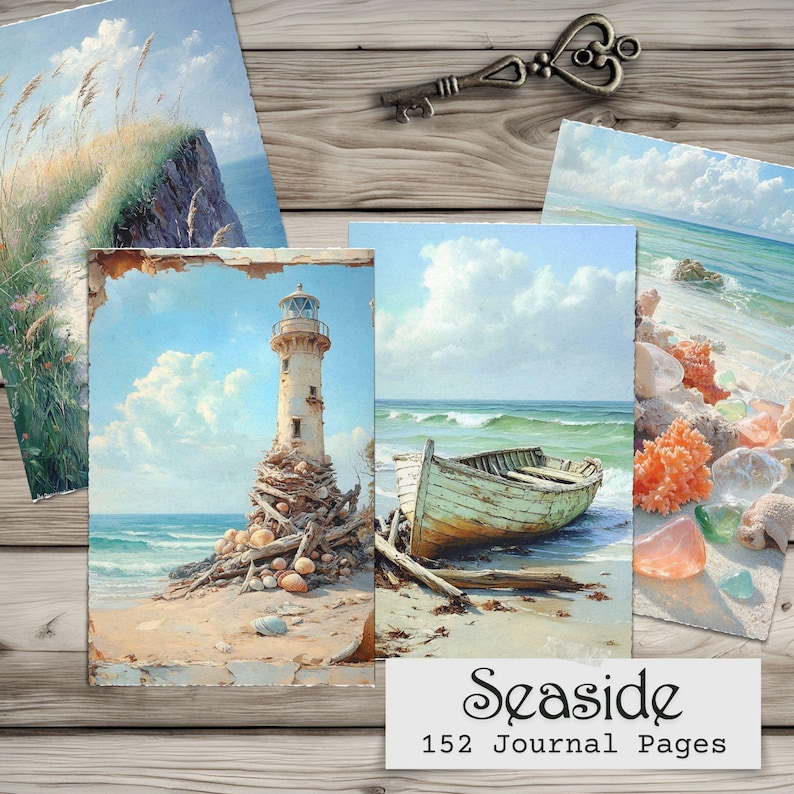 Cottagecore Seaside Junk Journal Pages: Coastal Ephemera, Shabby Beach ...