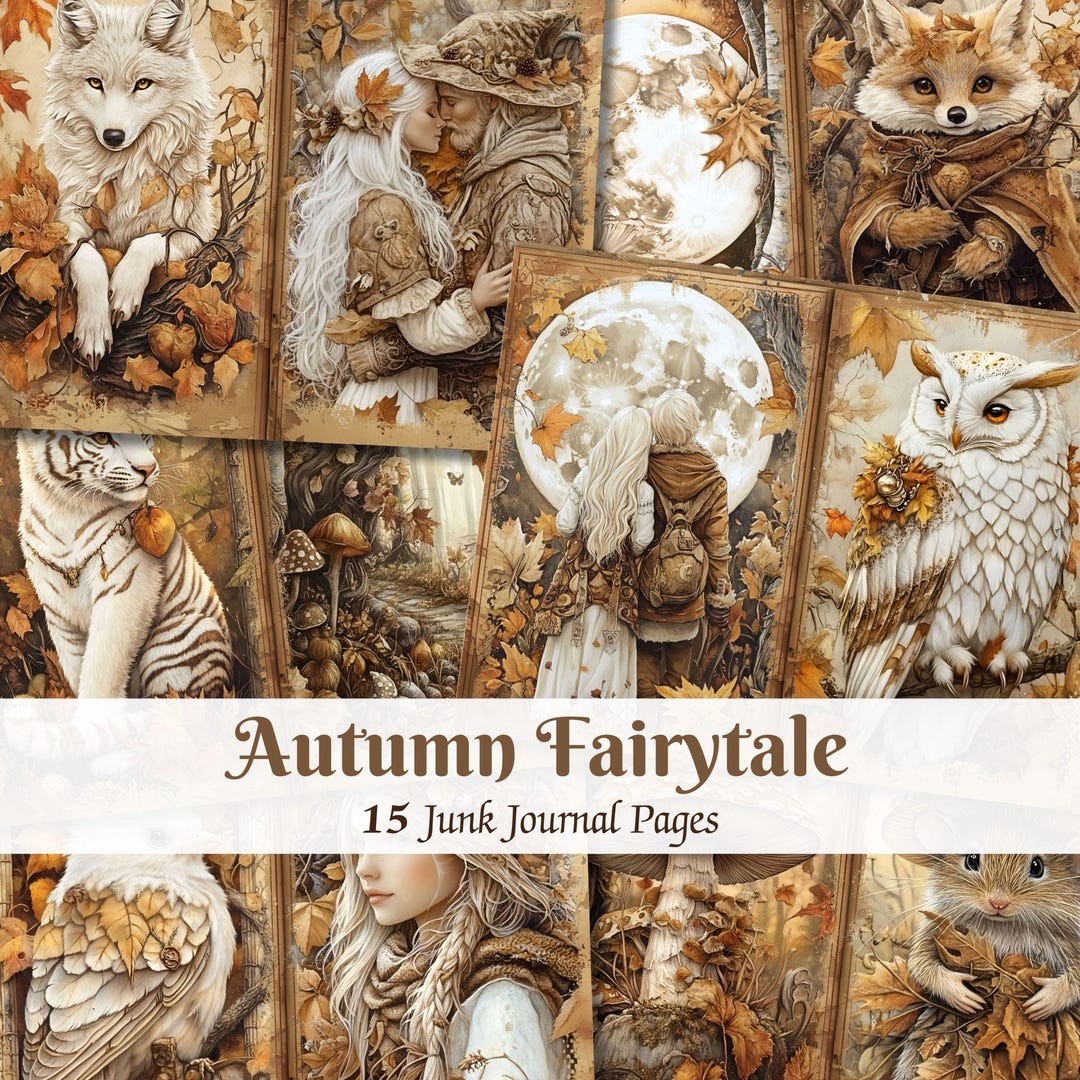 Autumn Fairytale Junk Journal Printable Pages Enchanted Fall Scrapbook ...