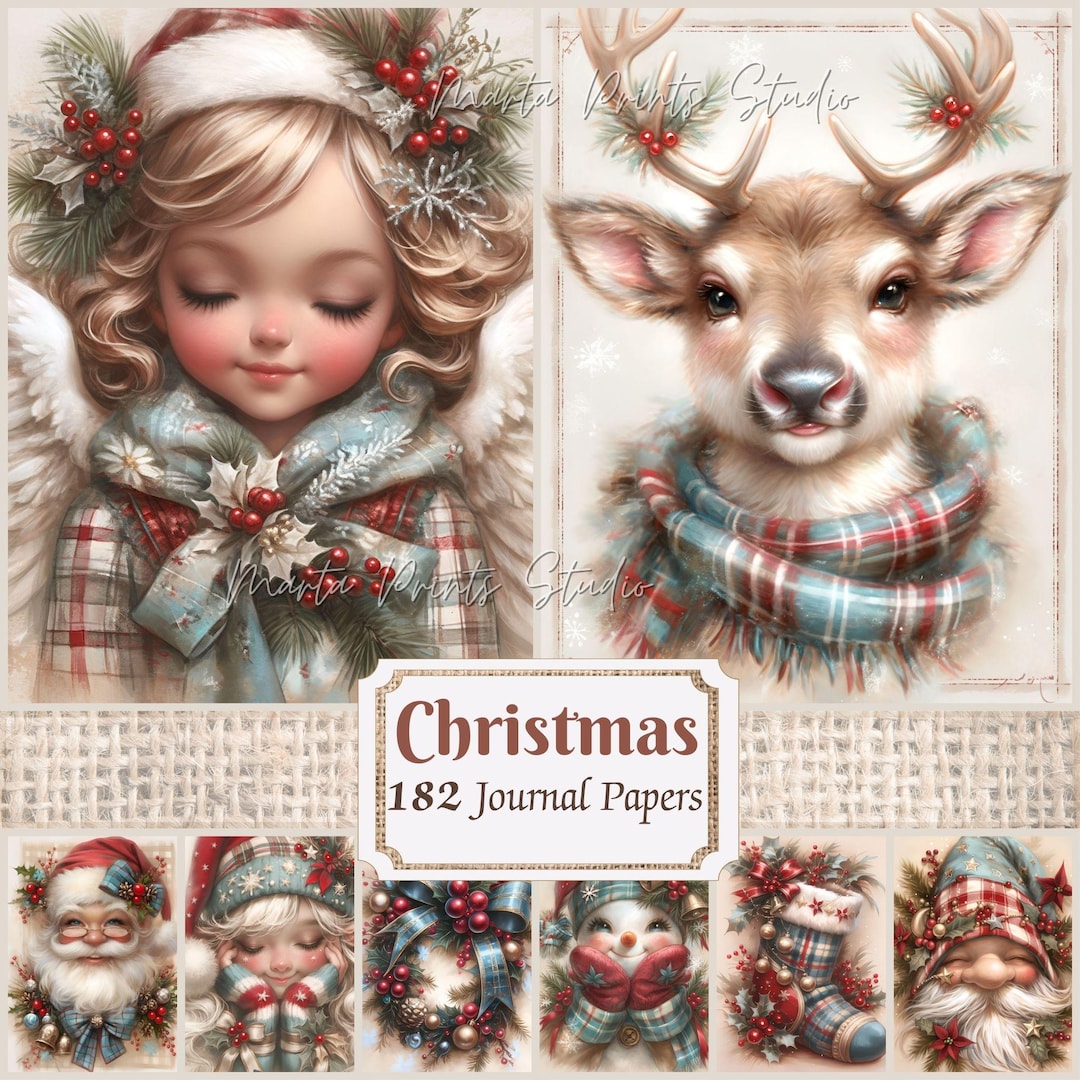 Christmas Junk Journal Kit Christmas Printables Festive Scrapbooking ...