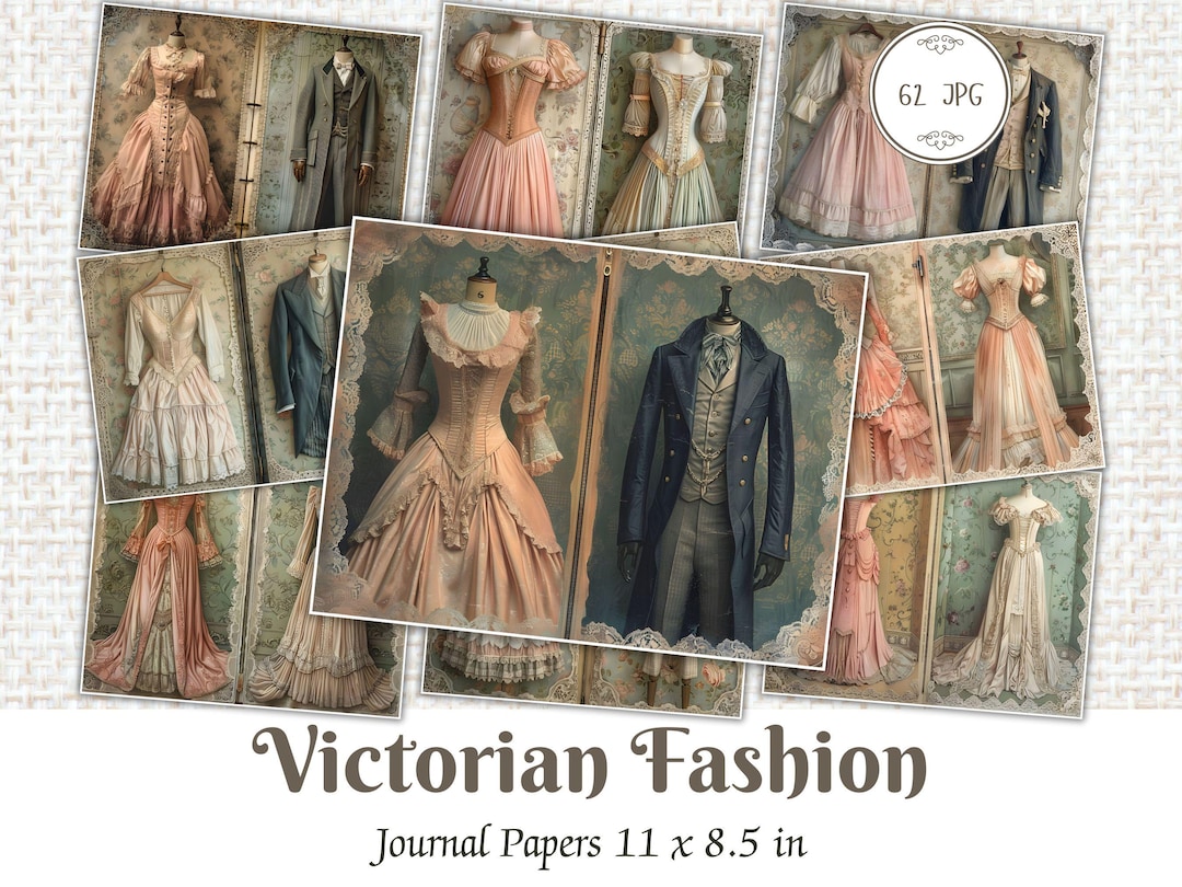 Victorian Fashion Junk Journal Pages, Victorian Era Junk Journal Kit ...
