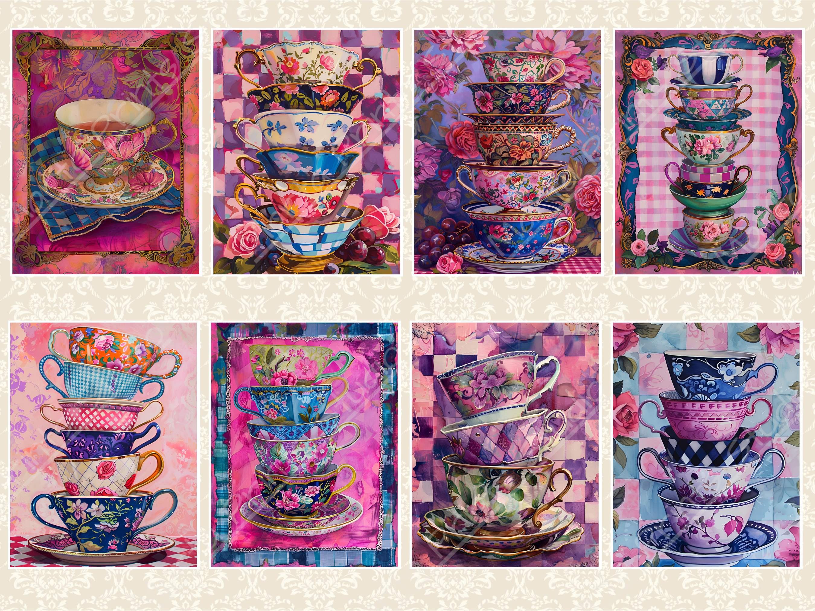 Vintage Tea Junk Journal Pages, Retro Teapot Printable Scrapbook Kit ...