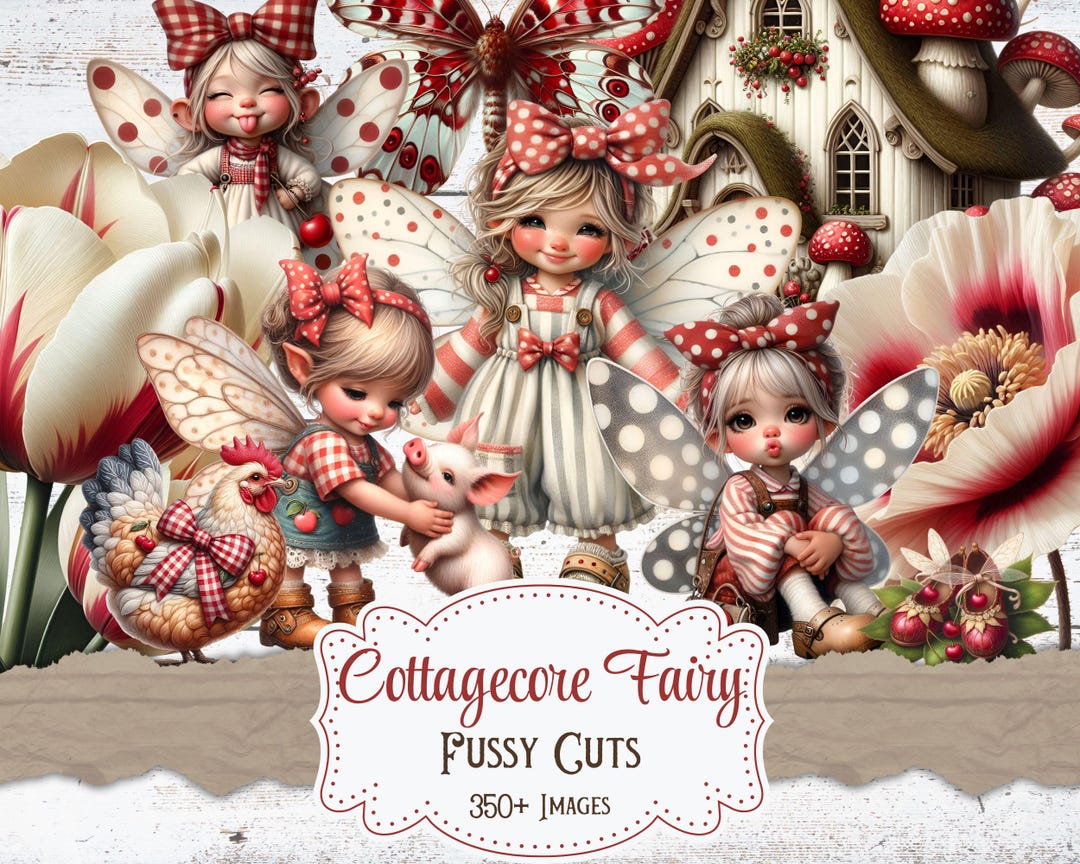 Cottagecore Fairy Fussy Cuts | Whimsical Summer Ephemera (digital ...