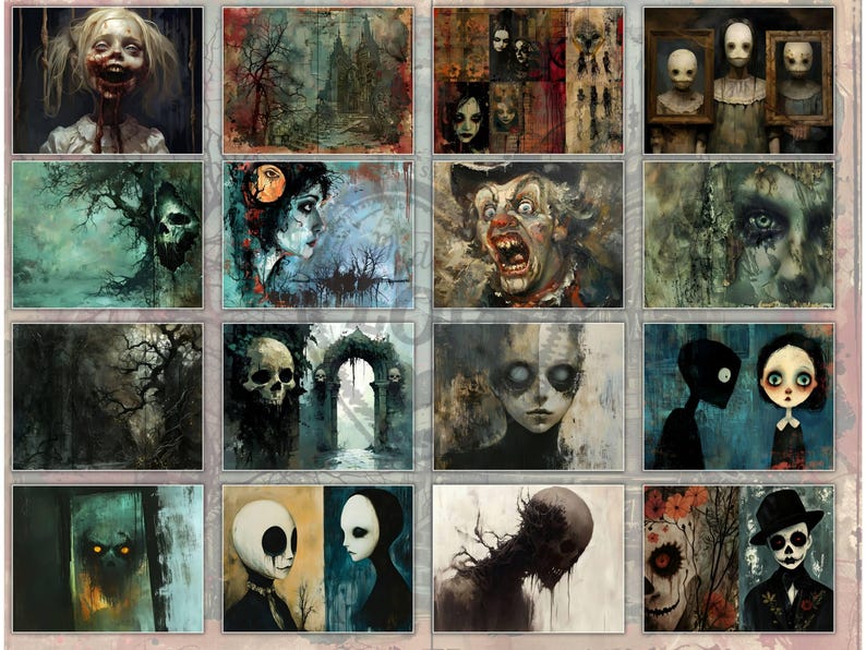 Creepy Junk Journal Kit: Gothic Horror Scrapbook Pages (digital ...