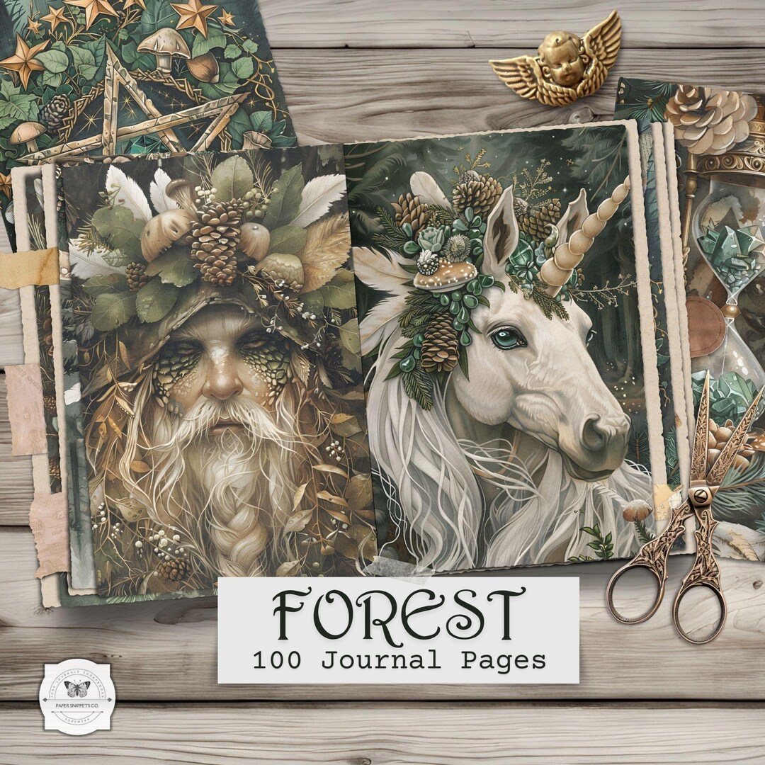 Enchanted Forest Junk Journal Pages: Woodland Magic, Printable Nature ...