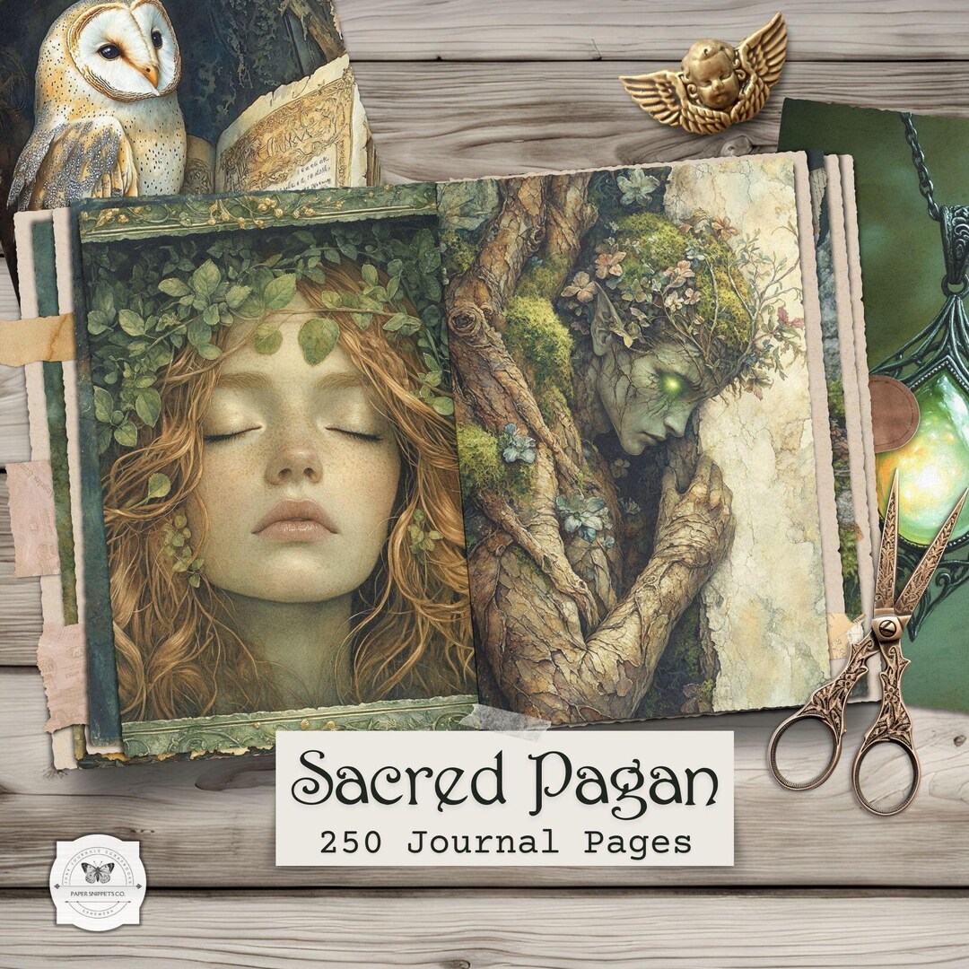 Sacred Pagan Junk Journal Pages, Green Witch Scrapbook, Woodland ...