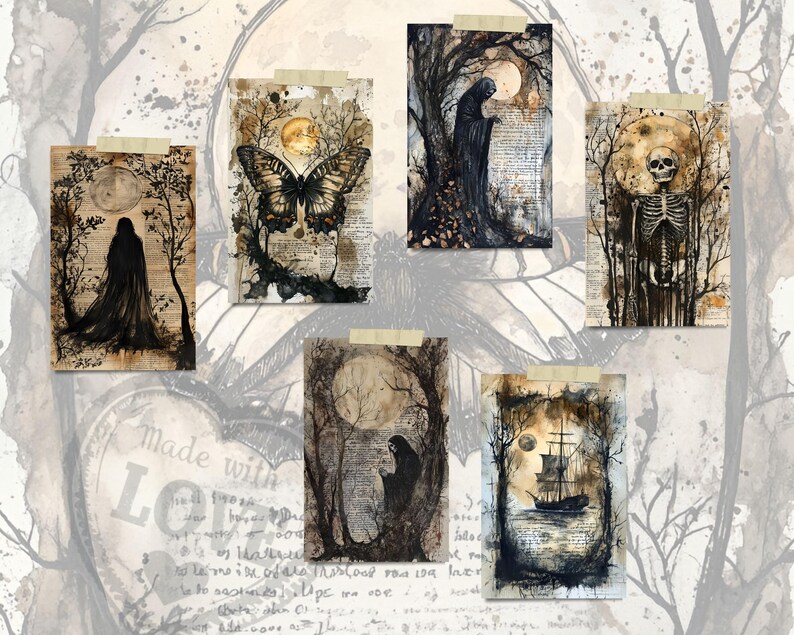 Spooky Printable Pages, Junk Journal Printables, Kit, Scrapbook ...