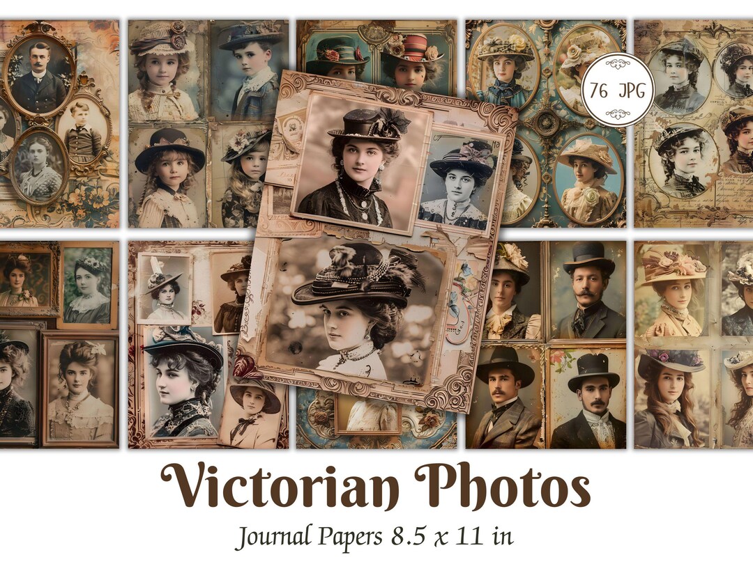 Victorian Era Photos Junk Journal, 1900s Printable Pages, Vintage ...