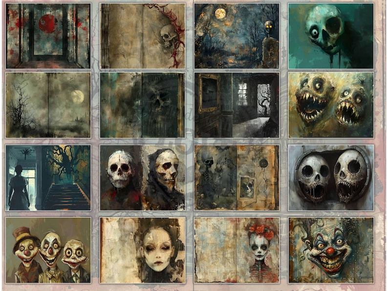 Creepy Junk Journal Kit: Gothic Horror Scrapbook Pages (digital ...
