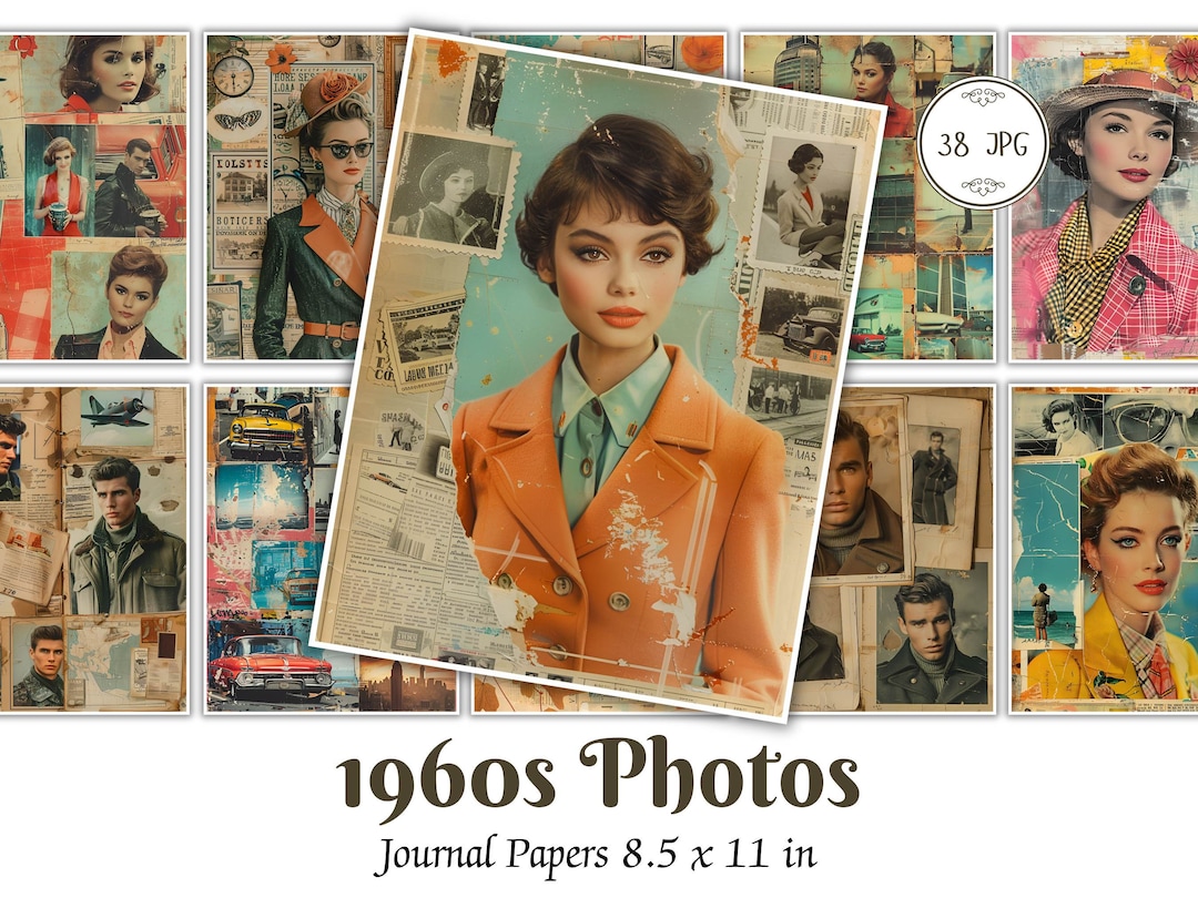 1960s Vintage Photo Collage Sheets: Retro Junk Journal Ephemera ...