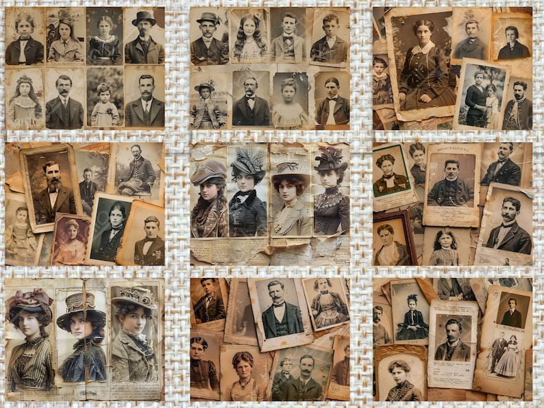 Vintage Photo Ephemera, Victorian Collage, Junk Journal Kit (digital ...