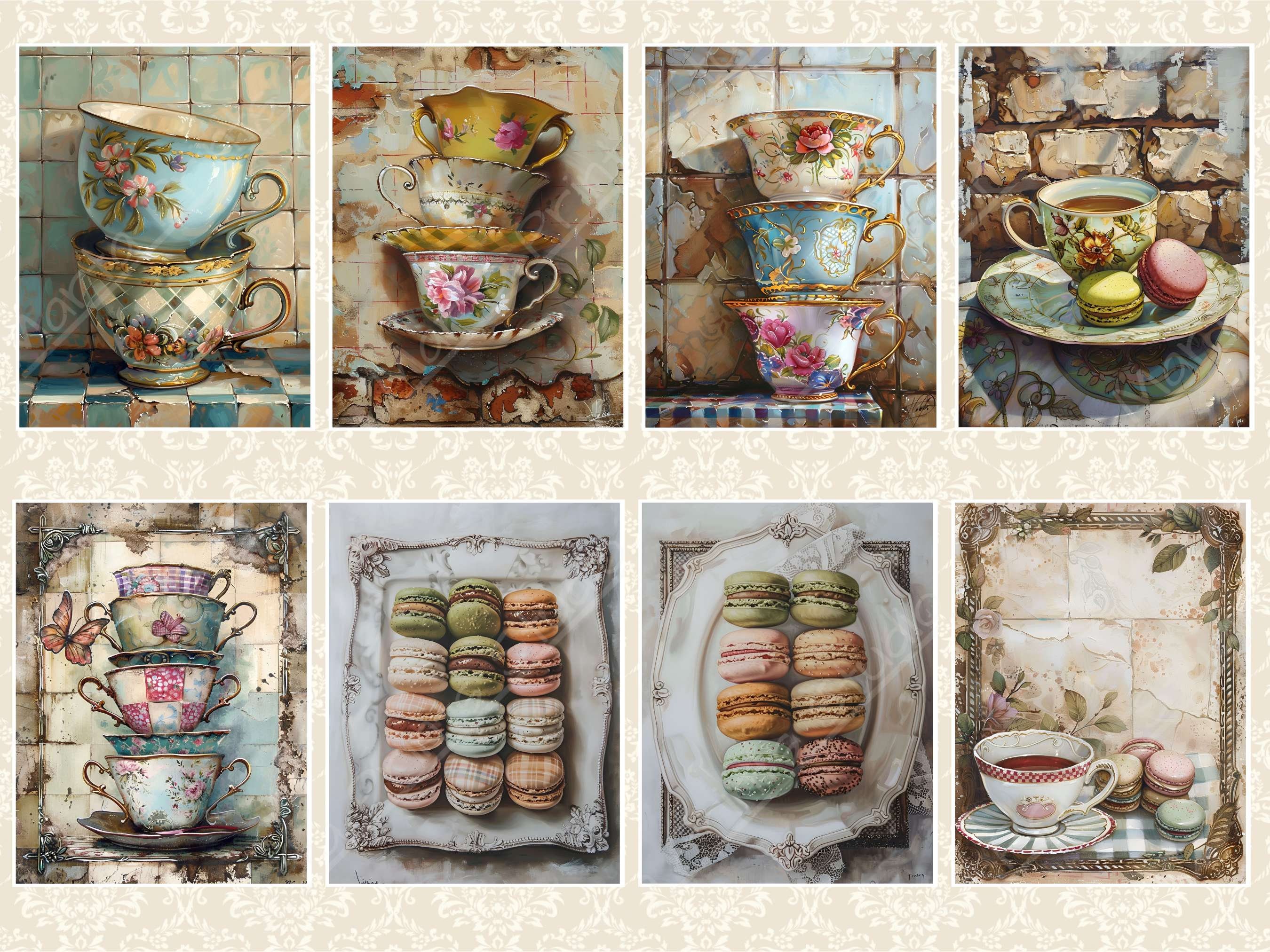 Vintage Tea Junk Journal Pages, Teapot Printable Scrapbook Kit, Antique ...