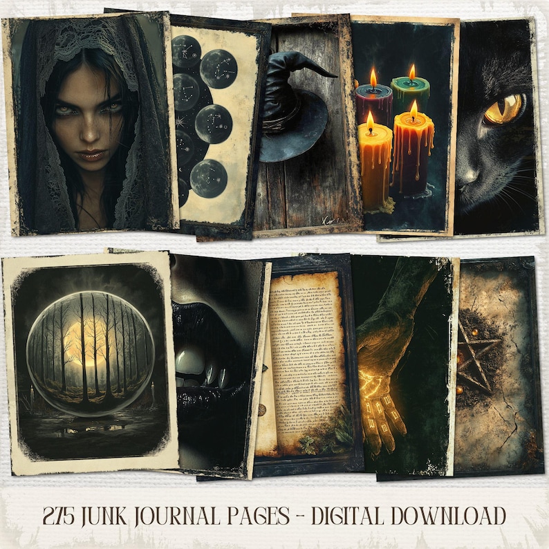 Witch's Hex Junk Journal Pages: Gothic Occult Ephemera (digital ...