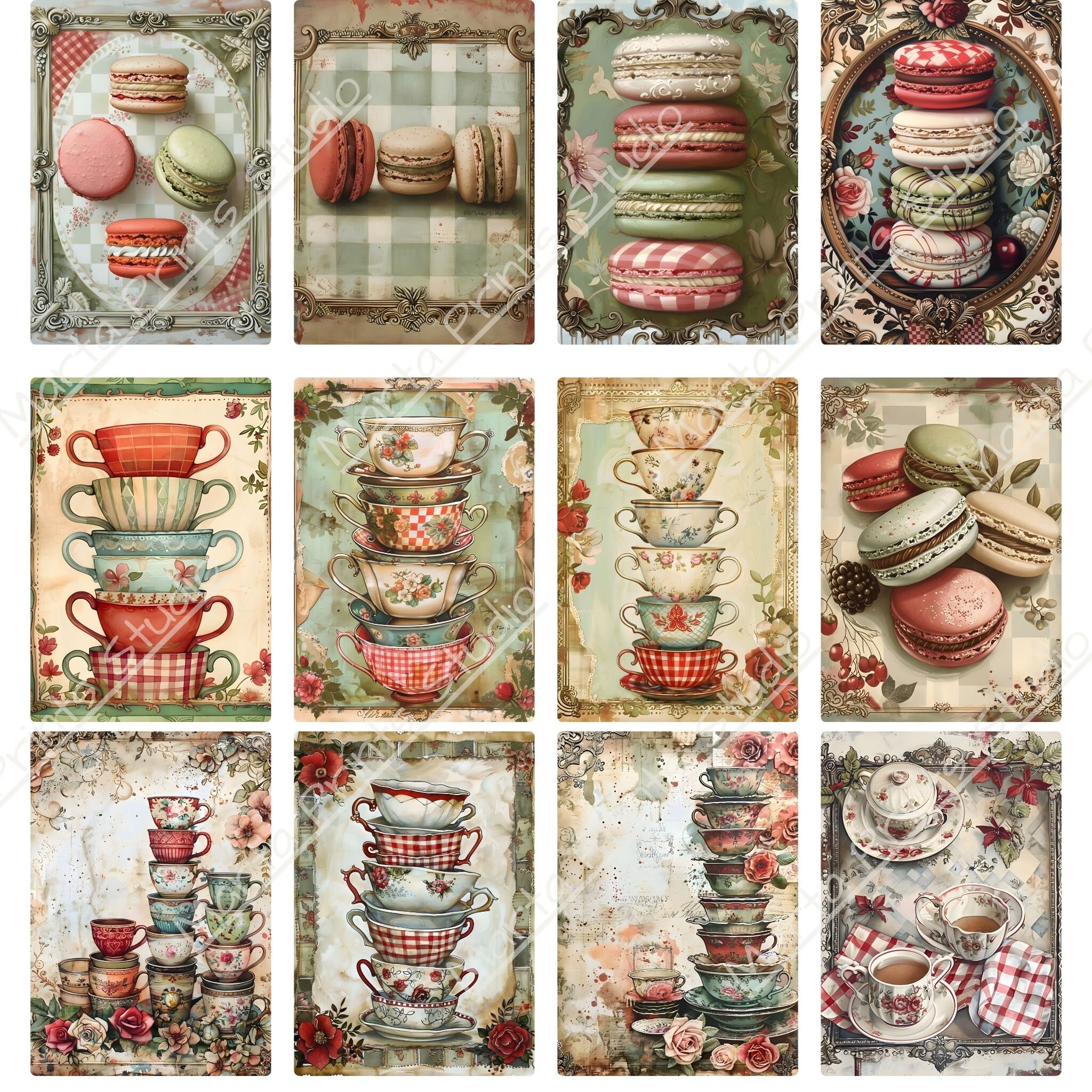 Vintage Tea Party Journal Pages Printable Victorian Tea Time Ephemera ...