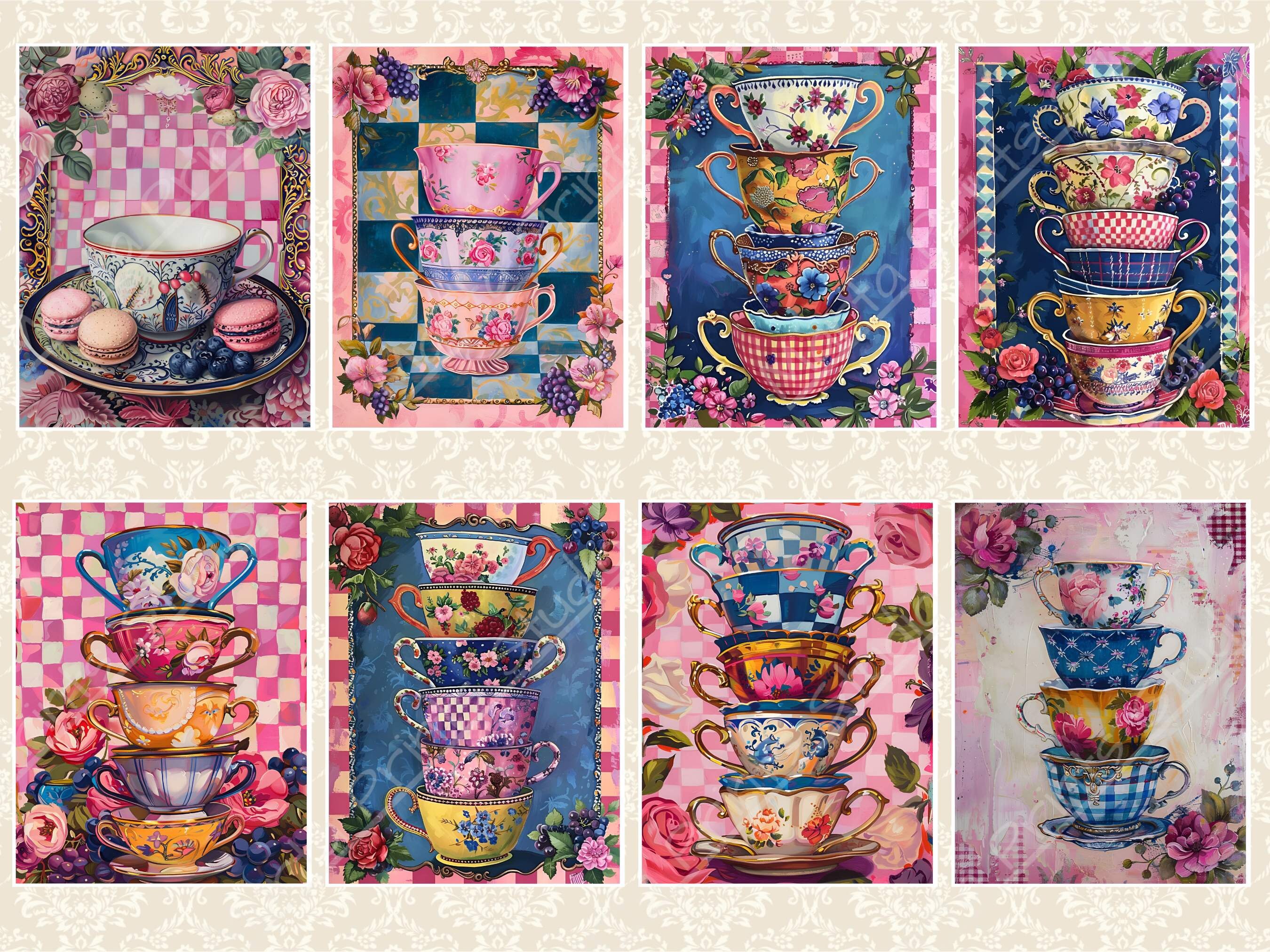 Vintage Tea Junk Journal Pages, Retro Teapot Printable Scrapbook Kit ...
