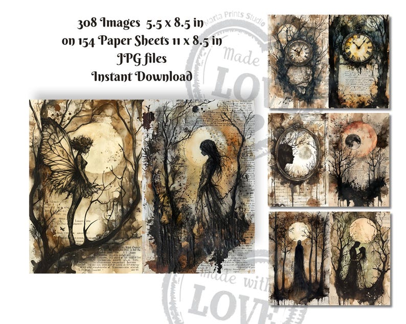 Spooky Printable Pages, Junk Journal Printables, Kit, Scrapbook ...