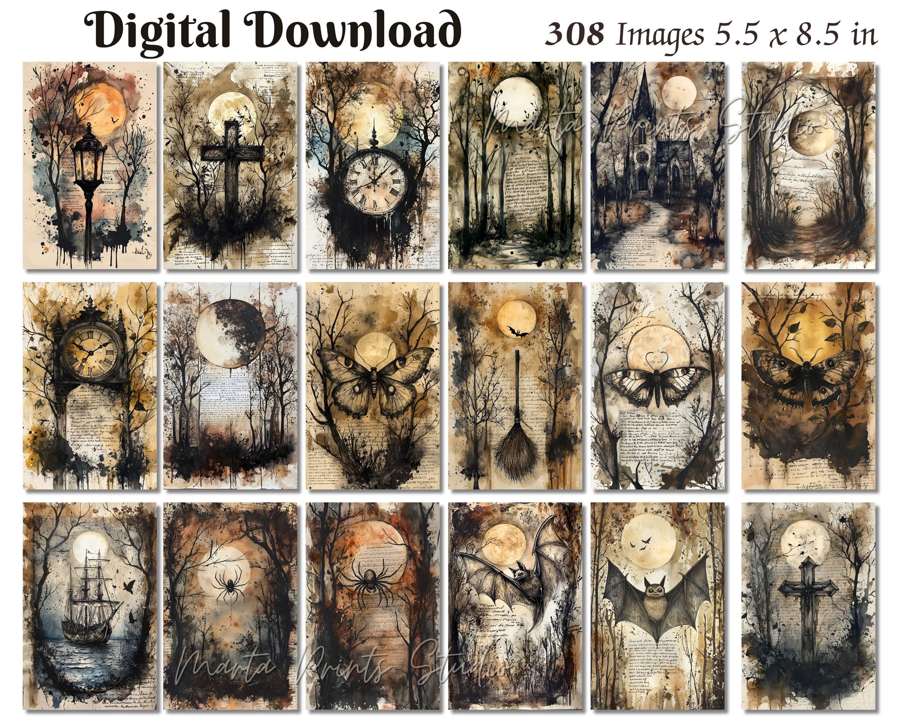 Spooky Printable Pages, Junk Journal Printables, Kit, Scrapbook ...