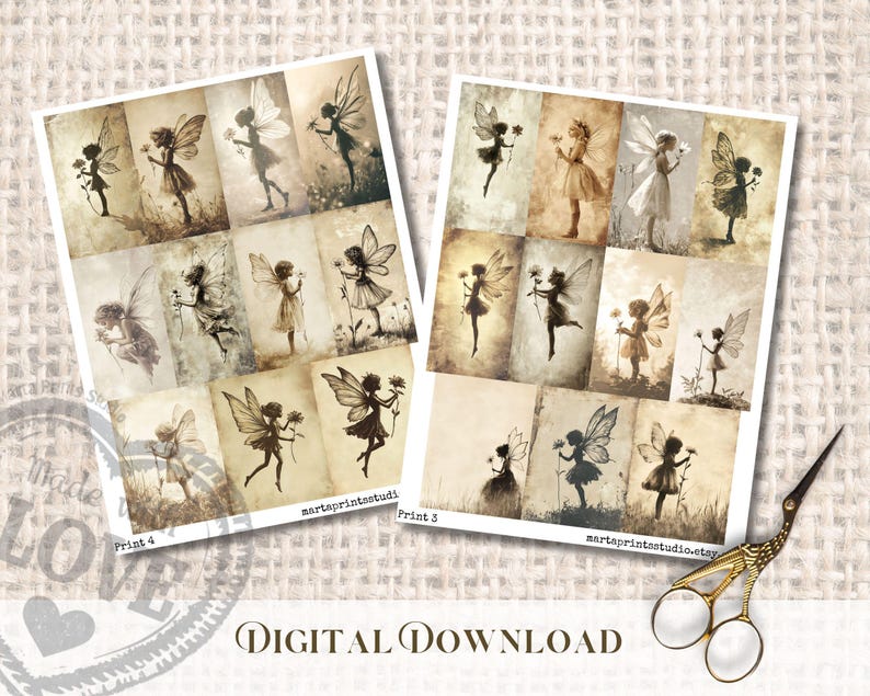 Vintage Fairy Ephemera Printable: Antique Photos for Junk Journals ...