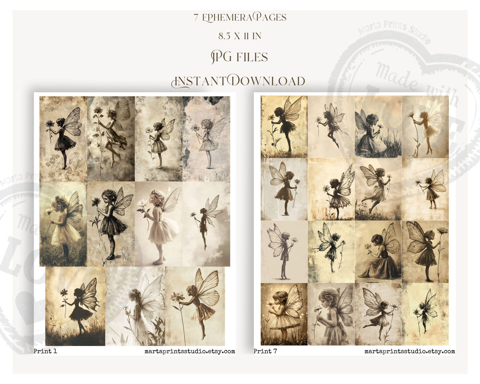 Vintage Fairy Ephemera Printable: Antique Photos for Junk Journals ...