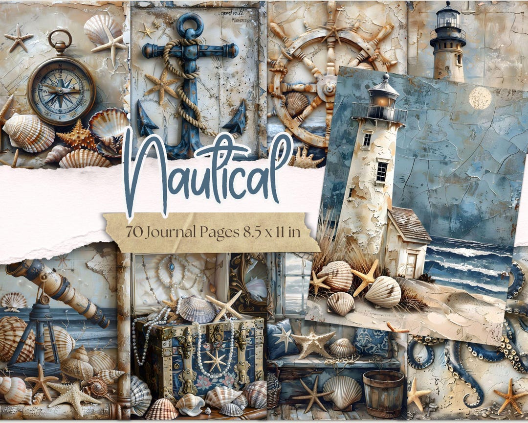 Ocean Junk Journal Pages Nautical Printables Maritime Collage Sheets ...