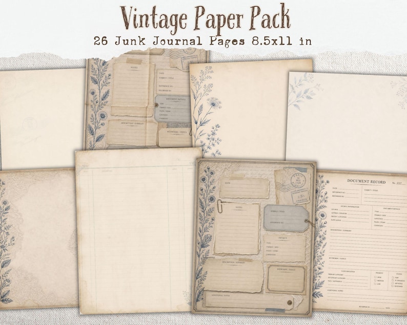 Vintage Printable Papers, Antique Writing Pages, Junk Journal Filler ...