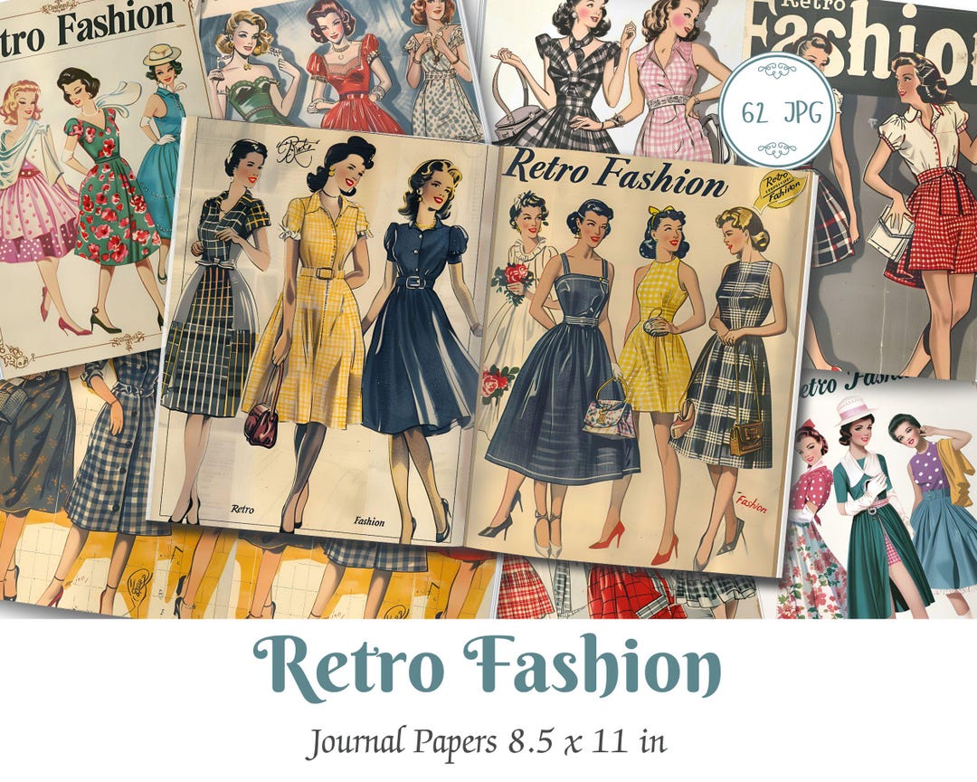 Vintage 1950s Fashion Printable Paper – Collage Sheets, Fashion ...
