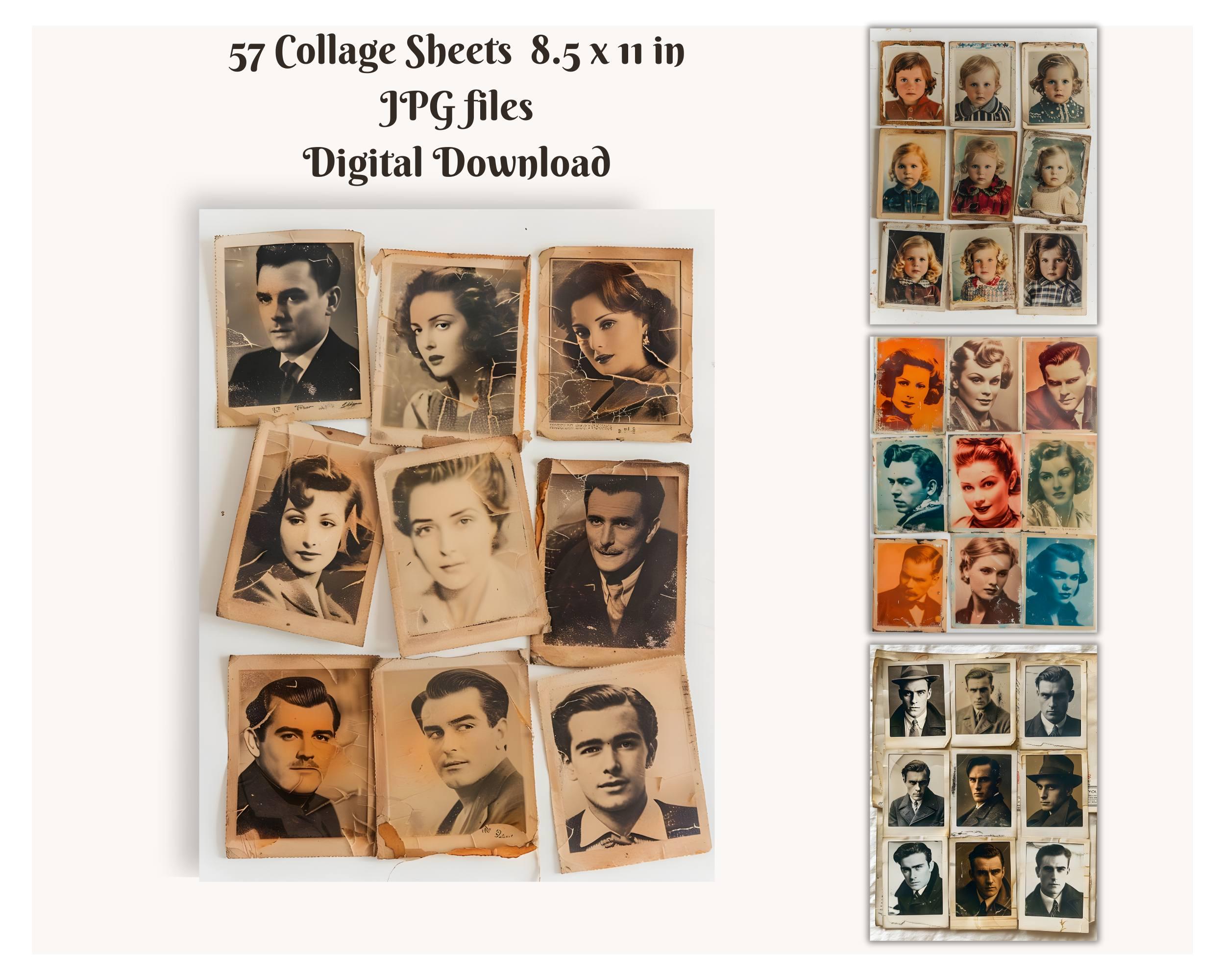 1930s Photo Collage Sheets: Vintage Ephemera for Junk Journals (digital ...