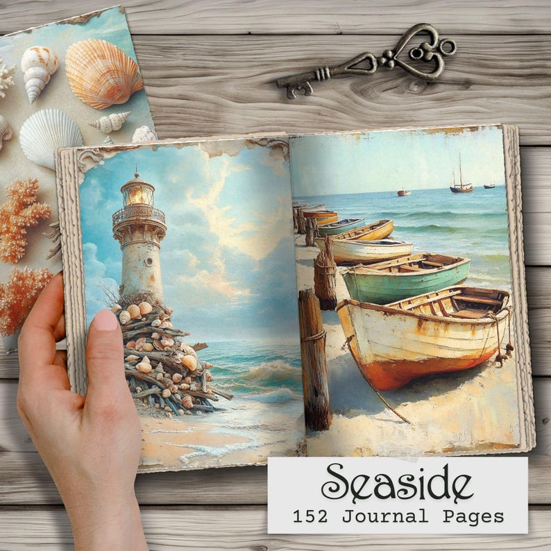 Cottagecore Seaside Junk Journal Pages: Coastal Ephemera, Shabby Beach ...