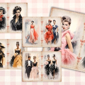 Retro 50s Fashion Printable Pages, Fashion Junk Journal, 1950s Fashion ...