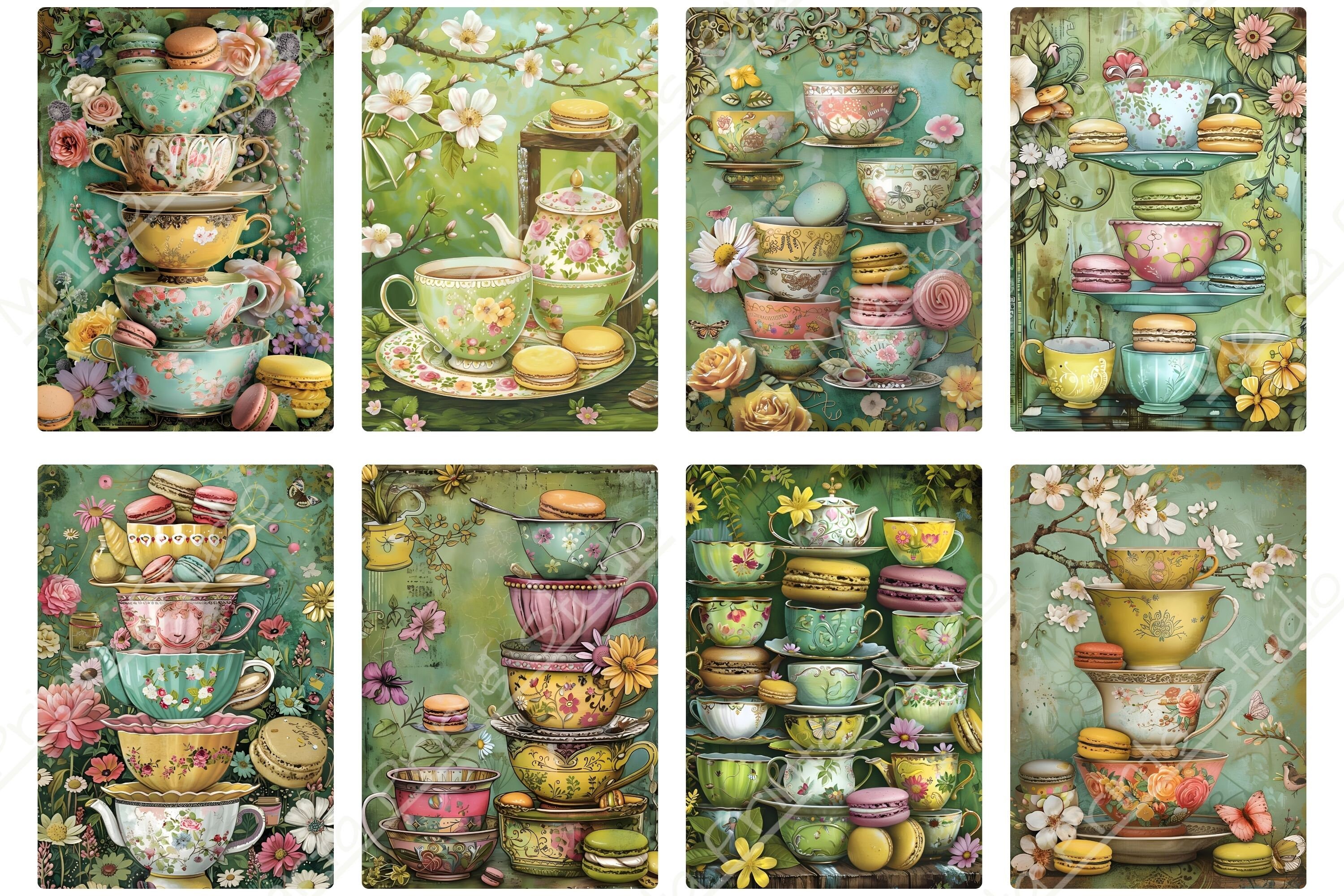 Tea Time Junk Journal Pages, Teapot Printable Kit, Digital Download ...