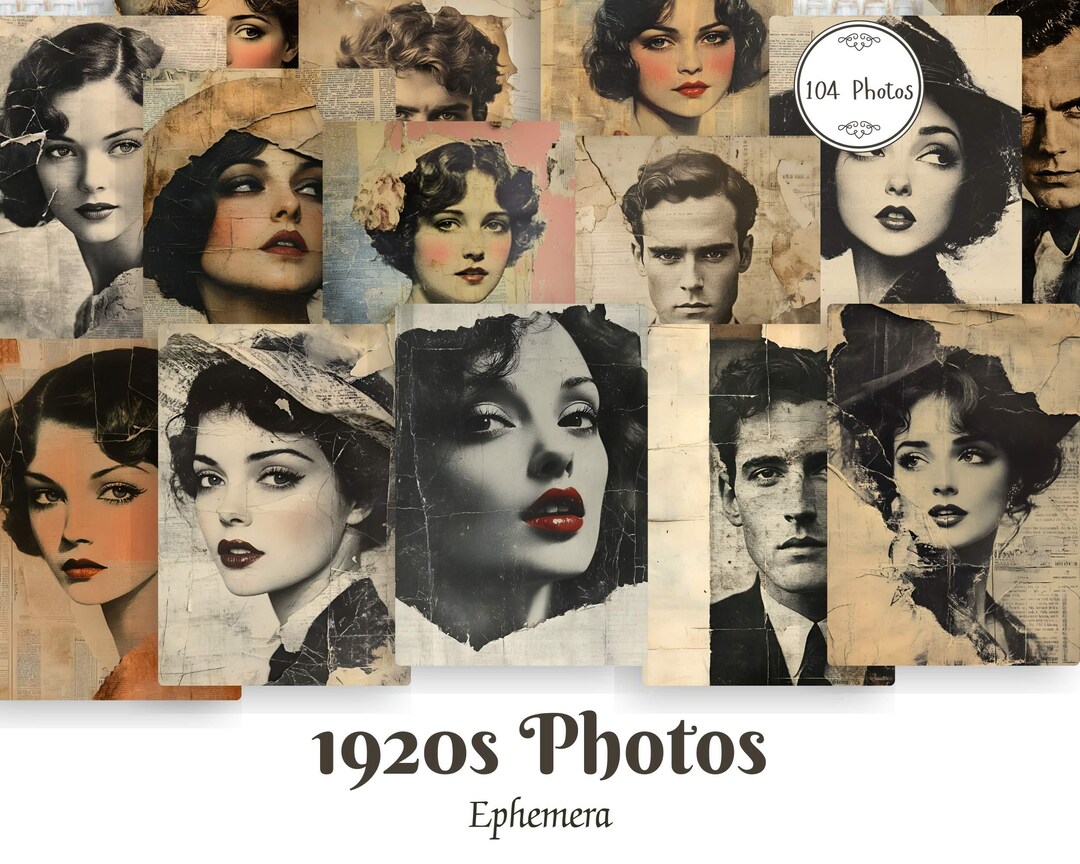 Vintage 1920s Photos Ephemera, Old Tattered Photos, Junk Journal ...