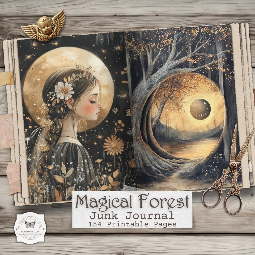 Magical Forest Junk Journal Pages: Enchanted Woodland Printable ...