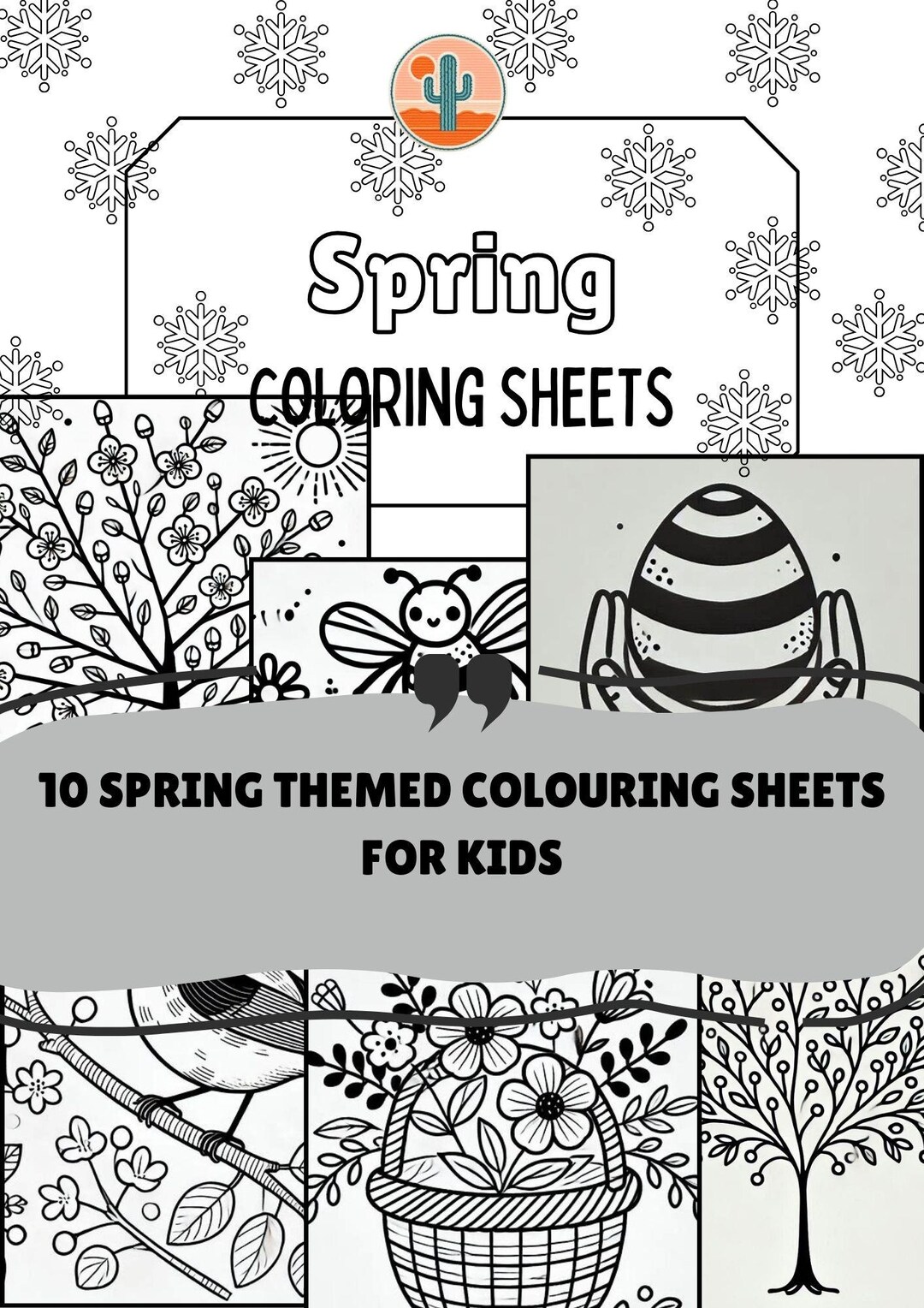 10 Spring Themed Fun and Relaxing Colouring Sheets - Etsy