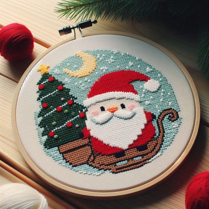 Printable Christmas Punch Needle Pattern A4 Size - Etsy