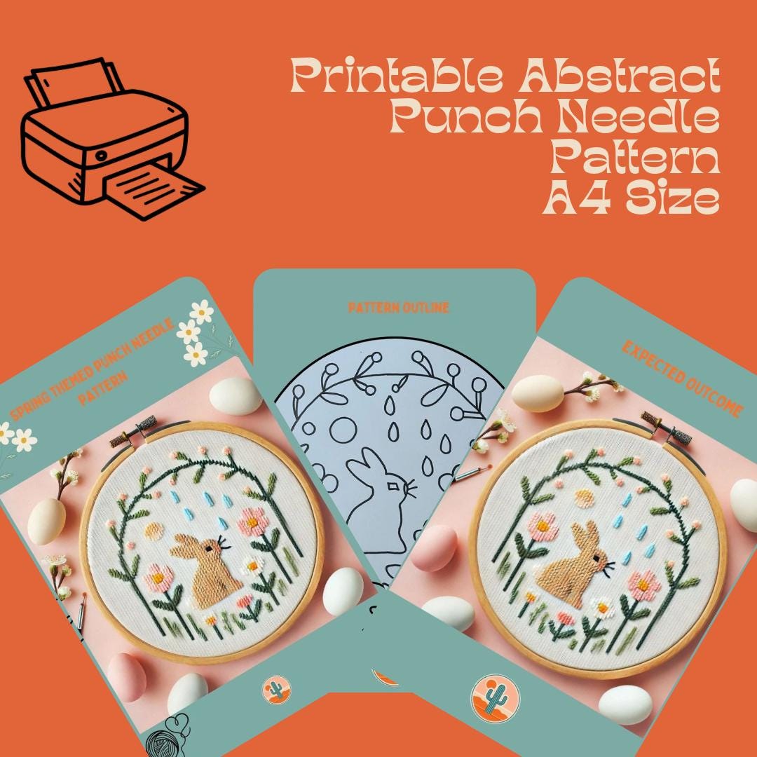 Printable Abstract Punch Needle Pattern (A4 Size) - Etsy