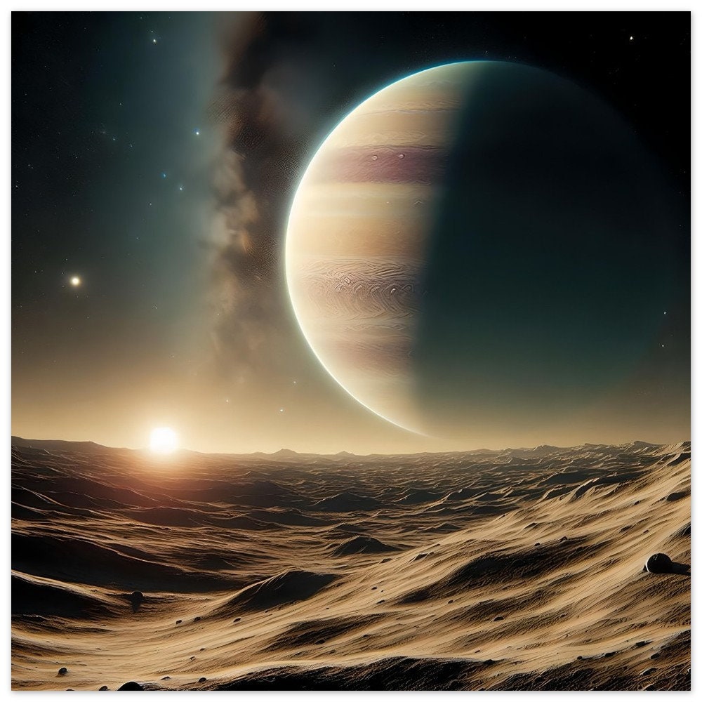 Dusty Moon of a Gas Giant Premium Poster - Etsy