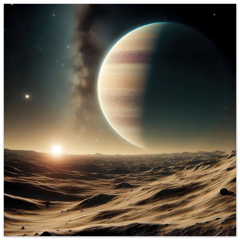 Dusty Moon of a Gas Giant Premium Poster - Etsy