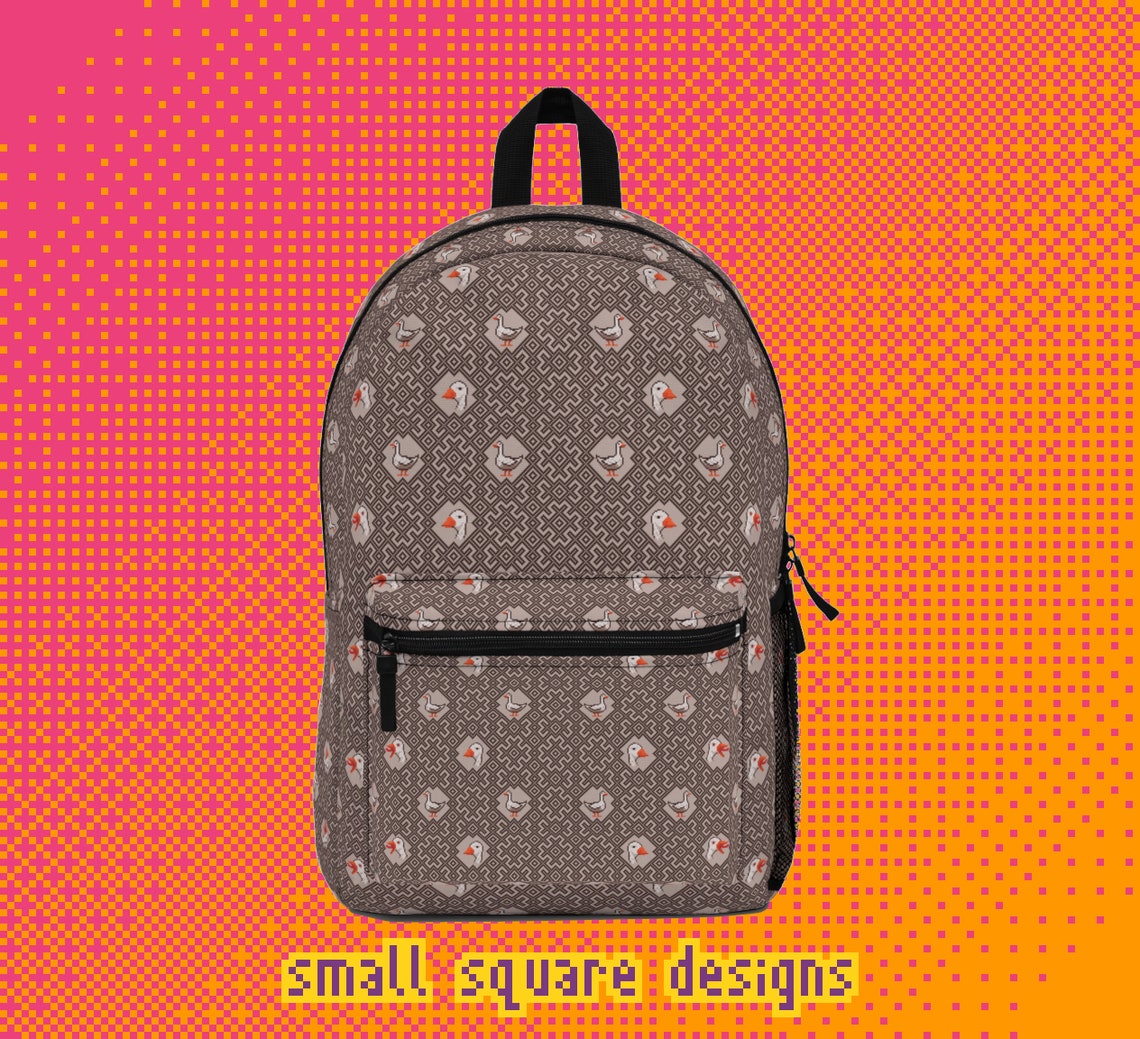 Pixel Goose Backpack, Retro Aesthetic Backpack, Laptop Backpack, Pixel ...