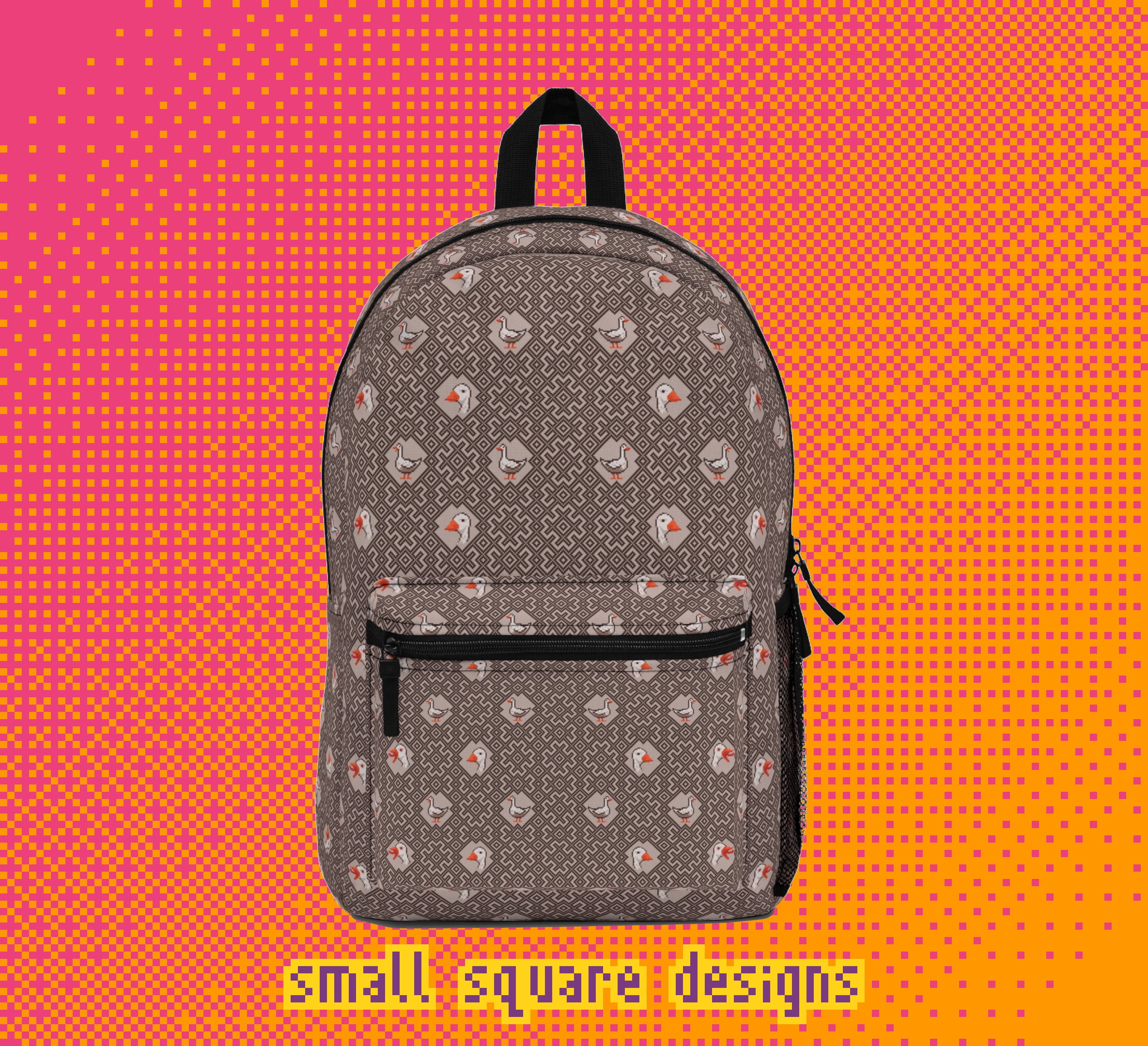 Pixel Goose Backpack, Retro Aesthetic Backpack, Laptop Backpack, Pixel ...