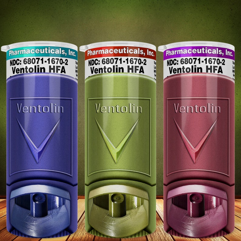 Giant Inhaler 20oz Tumbler Wrap, Bundle Funny Big Asthma Inhaler ...