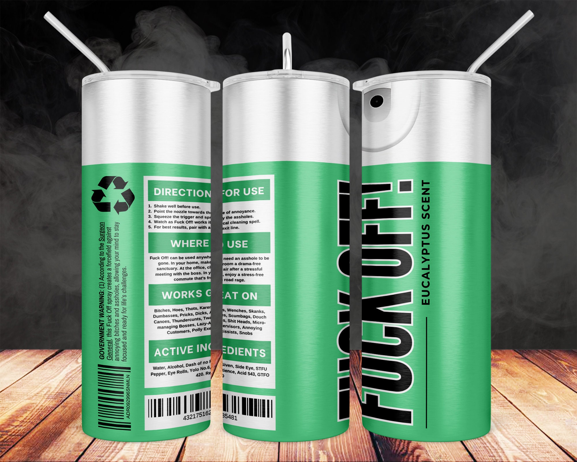 Fuck off Spray Tumbler Wrap Bundle: 20oz Sublimation PNG (digital ...
