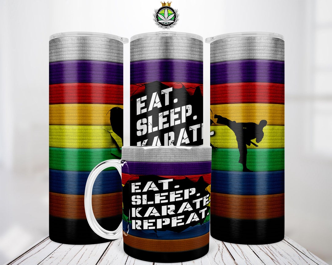 Karate Tumbler Wrap: Seamless Martial Arts Design (PNG Digital Download ...
