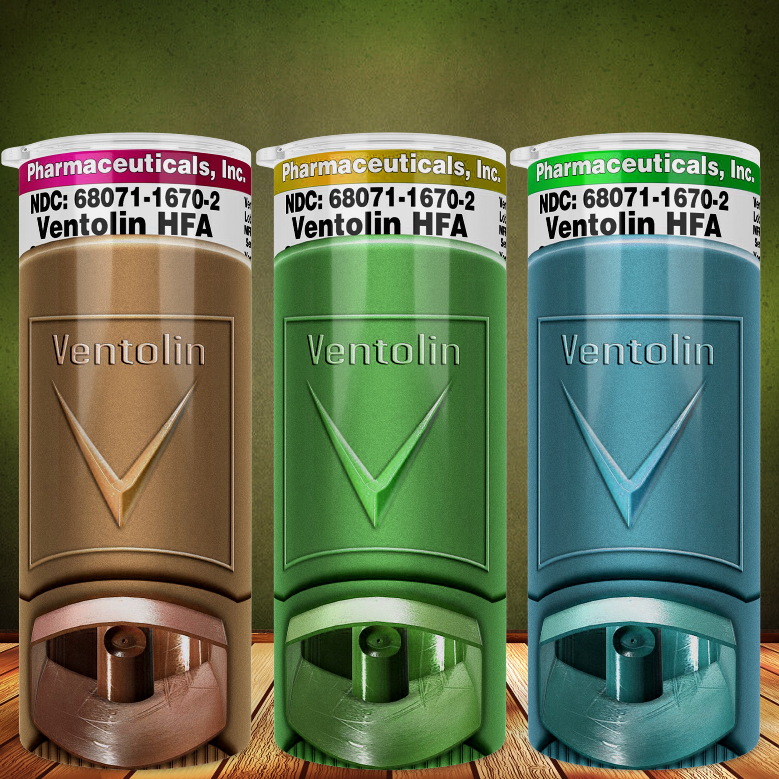 Giant Inhaler 20oz Tumbler Wrap, Bundle Funny Big Asthma Inhaler ...