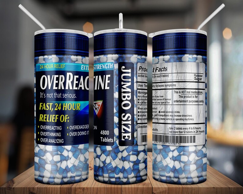Funny Fake Pills Tumbler Wraps Bundle: Joke Prank Gift (digital ...
