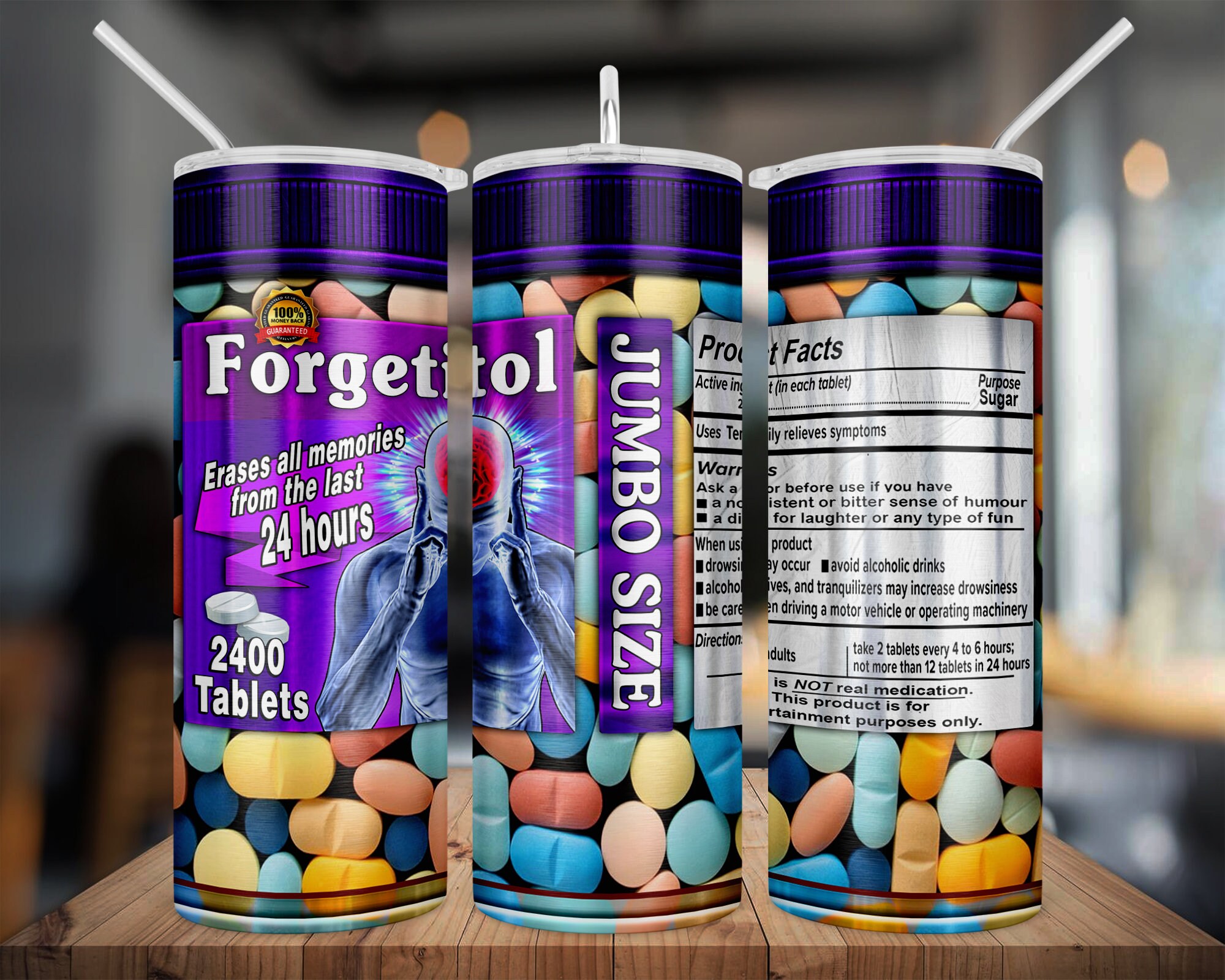 Funny Fake Pills Tumbler Wraps Bundle: Joke Prank Gift (digital ...