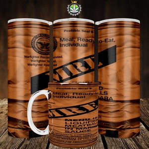 MRE Meals 20oz Tumbler Wrap, MRE Case Tumbler PNG, Army Military Theme ...
