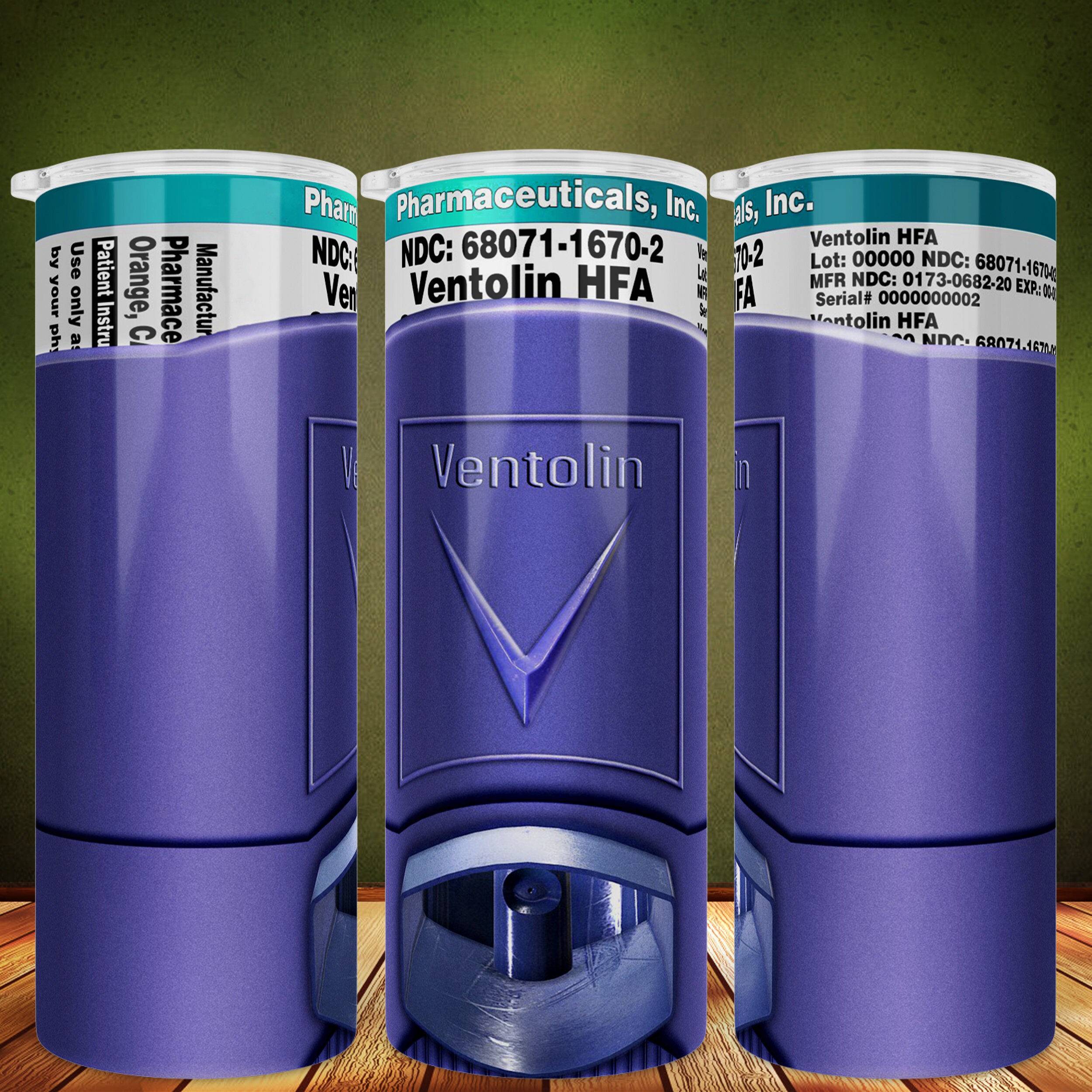 Giant Inhaler 20oz Tumbler Wrap, Bundle Funny Big Asthma Inhaler ...