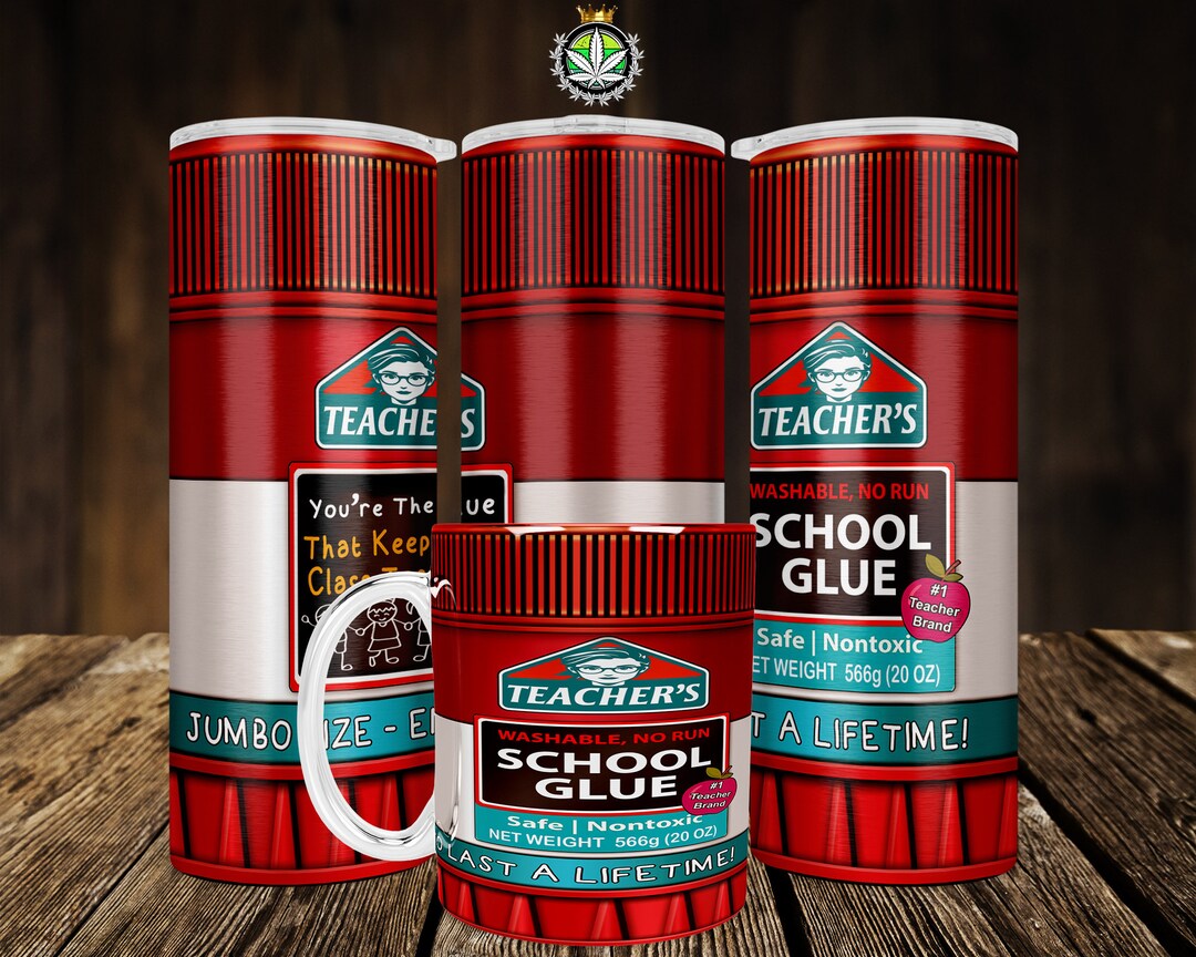 Glue Stick Teacher Tumbler Wrap PNG: Funny Mug Design (digital Download ...