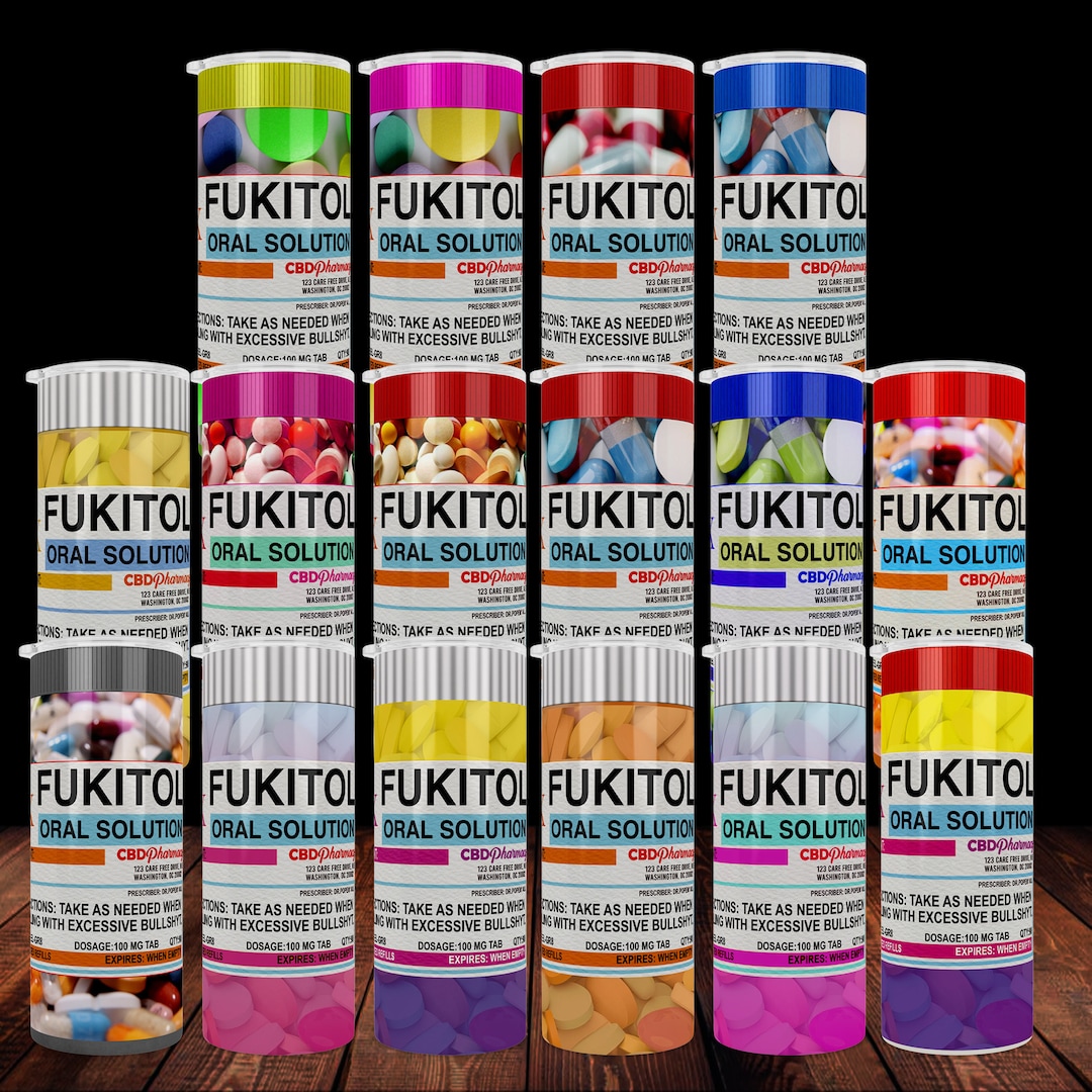 Bundle Fukitol Prescription Funny 20oz Skinny Tumbler Wrap, Seamless ...